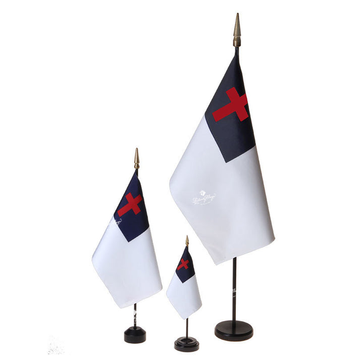 Christian Small Flags 4"x6", 8"x12", or 12"x18" Polyester with Base ...