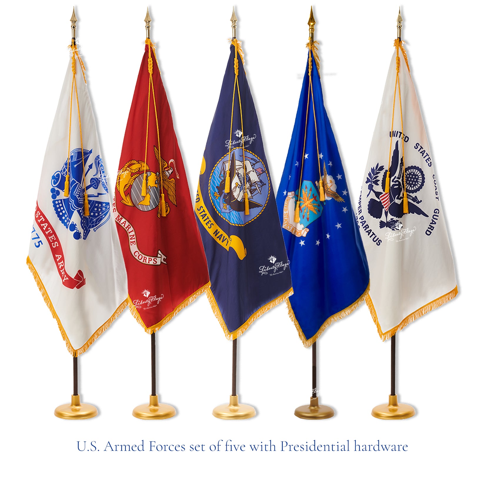 Military Ceremonial Flag Set of 5 Indoor Display | Made in USA ...